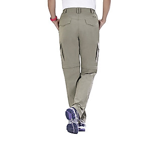Nonwe Women's Lightweight Outdoor Convertible Quick-Drying Pants Khaki S/30.5 Inseam