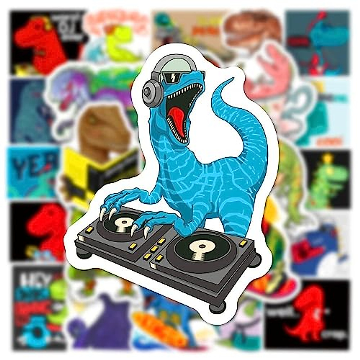 100PCS Dinosaur Party Favor Stickers for Kids ，Cute Waterproof Cartoon Stickers for Water Bottle Stickers Waterproof Vinyl Hydroflask Phone Skateboard Laptop Stickers (Dinosaur)