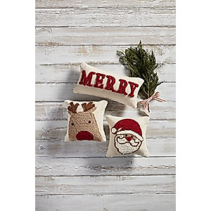 Mud Pie Christmas Mini Canvas Pillow, Santa