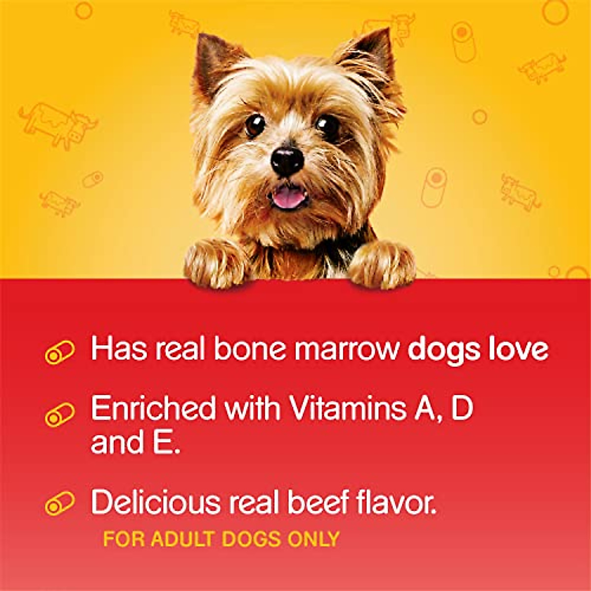 PEDIGREE MARROBONE Toy/Small Dog Treats Real Beef Flavor Crunchy Dog Biscuit, 15 oz. 8 Pack