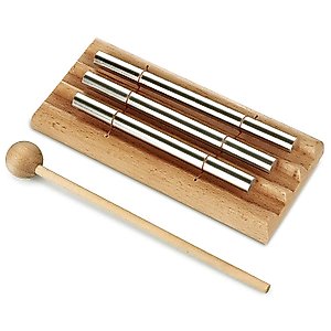 Meditation Trio Chime, Three Tone Solo Percussion Instrument for Prayer, Yoga, Eastern Energy Chime for Meditation and Classroom Use