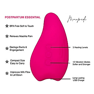 Lactation Massager with Heat – BPA-Free Breast Massager for Breastfeeding - 10 Function Modes, Warming Function for Clogged Duct Relief, Breast Engorgement Relief - Modern Breastfeeding Essentials