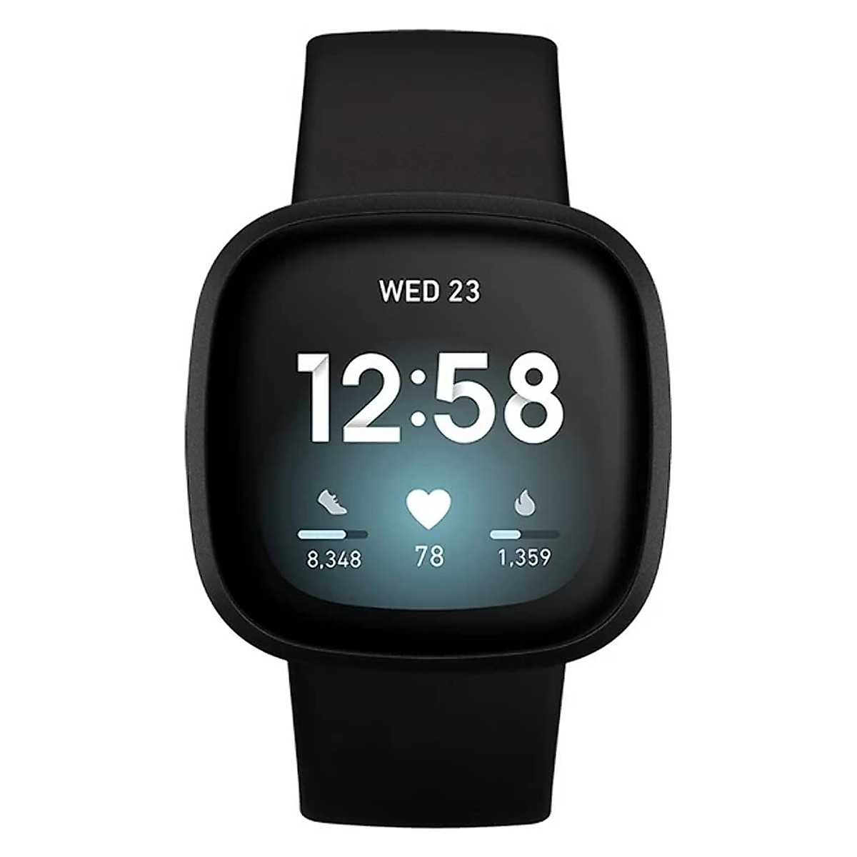 Fitbit Versa 3 Health & Fitness Smartwatch with GPS, 24/7 Heart Rate, Alexa Built-in, 6+ Days Battery, Black/Black, One Size (S & L Bands Included)