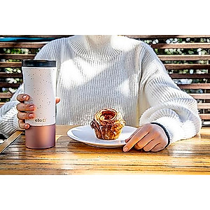 Ello Miri Vacuum Insulated Stainless Steel Travel Coffee Mug - Travel Tea Mug, 16 oz, Speckle Rosegold