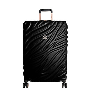 DELSEY PARIS Alexis Durable Luggage, Expandable Lightweight 4-Wheel Spinner, Easy Grip Handles for Smooth Mobility, TSA-Lock Incorporated, Men and Women, Black/Rose Gold, Check-In 25-Inch