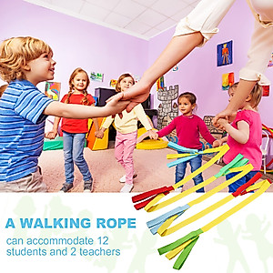 2 Pcs Children Safety Walking Rope with 12 Handles Leash Walking Kids Multiple for Toddlers Preschool Daycares Walking Nursery Kindergarten School Playground Outdoor for up to 12 Children 2 Teachers
