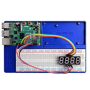 GeeekPi ABS Holder Breadboard Holder for Raspberry Pi 4B, 5 in 1 Base Plate Case for Raspberry Pi 4 Model B,3B+,3B,2B,B+,Zero,Zero W(2) and Arduino UNO,Arduino Mega 2560 (Blue Holder)