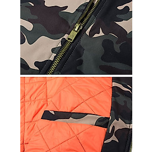 CRYSULLY Mens Jacket Midweight Bomber Sportswear Softshell Jacket Army Green Camo