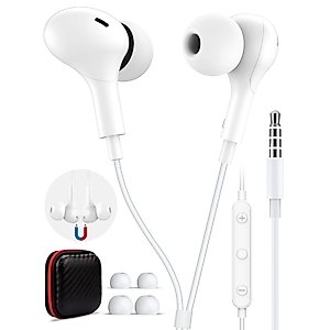 Wired Earbuds with Microphone, TITACUTE 3.5mm Wired Earphone Magnetic in-Ear Headphone Jack Stereo Audio for iPhone 6 iPad Samsung A14 A13 A03s S10e S10 Motorola One 5G Ace Moto G Stylus Power Android