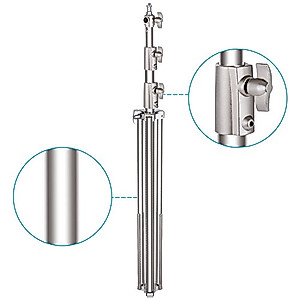 Neewer 3-Pack Stainless Steel Light Stand with 1/4 -inch to 3/8-inch Universal Adapter 39-102 inches/99-260 Centimeters Foldable Support Stand for Studio Softbox,Umbrella,Strobe Light,Reflector,etc