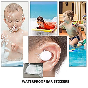 Citihomy 60pcs Ear Covers for Shower,Disposable Baby Waterproof Ear Water Protection Covers Caps Ear Stickers for Swimming Bathing Showering Surfing Water Sports
