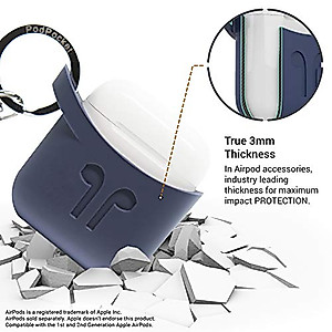 PodPocket Scoop AirPod Storage Case with Protective Translucent Silicone and Impact Protection Indigo Blue