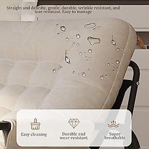 BREAUX Grand Patio Textilene Rocking Chair,Durable Metal Frame with Comfortable Cushion,Relax Armchair for Indoor(A)