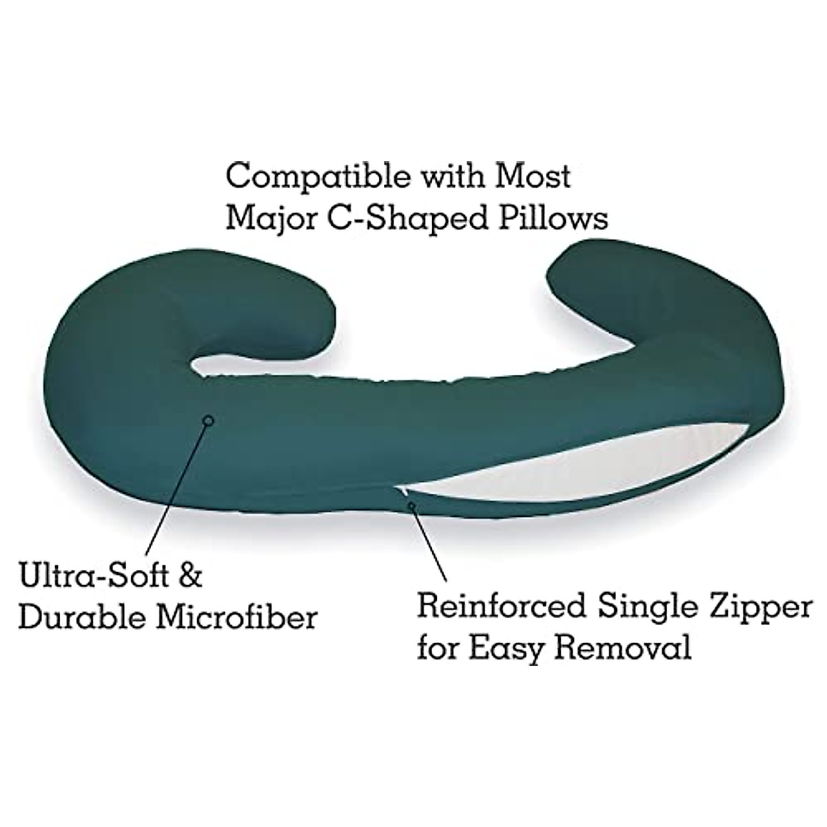 New Microfiber Zippered Replacement Maternity Body Pillow Cover (Green)