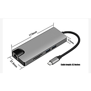 XUNMAIFHB Portable Docking Station,Adapter 9-in-1 Docking Station Multi-Function hub hub USB3.0, HDML, RJ45, TF/SD, Type C, VGA, Audio Jack Fast Transmission