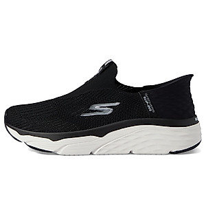 Skechers Women's Hands Free Slip-Ins Max Cushioning Elite-Smooth Transition Sneaker, Black/White, 8
