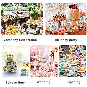 3 Pcs 3-Tier Cupcake Stand Fruit Plate Cakes Stand Tower for Halloween Wedding Home Birthday Tea Party Serving Platter (B-Round)