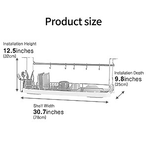 TULGIGS Attachable Dish Rack Dish Rack Wire Shelf Liner Dish Holer (800mm (31.5")) White