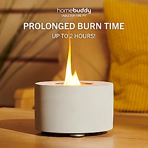 HomeBuddy Table Top Fire Pit Bowl - Tabletop Fire Pit, Long Burning Mini Fire Pit, Indoor Fireplace for Patio - Tabletop Fireplace - Fire Bowl with 50pcs. Marshmallow Sticks and Extinguisher Gray