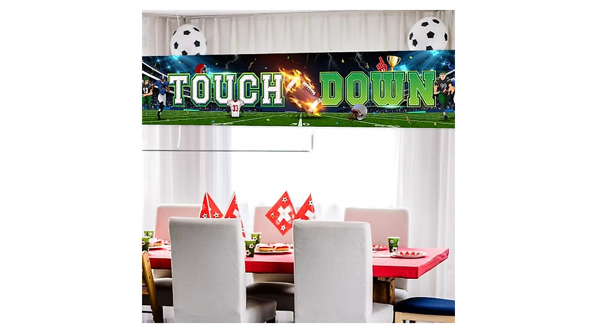 Large Football Themed Party Banner for Super Bowl and Birthdays