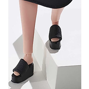 Barbie Signature Barbie Looks Doll (Petite, Brunette Pixie Cut) Fully Posable Fashion Doll Wearing Black Midi Skirt and Top, Gift for Collectors