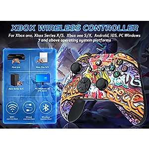 Wireless Controller Replacement for Xbox One, Special Edition Custom Game Controller Compatible with Xbox Series X/S, Xbox One S/X, Android/iOS/PC Gamepad Windows 7 8 10 11 Made with Advanced HydroDip Print Technology