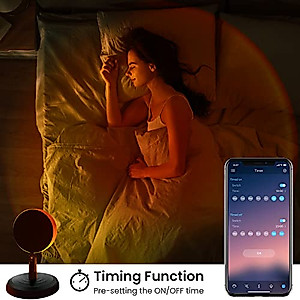 Maiqufa Sunset Lamp Projection APP & Remote Control, Sunset Light Projector 16 Colors Rainbow Night Light 180 Degree Rotation Sunset Projection for Room Deco Christmas Gift