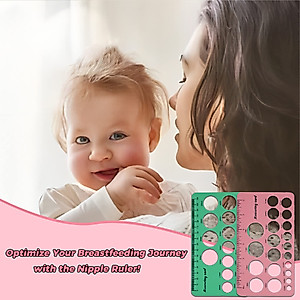 Nipple Ruler for New Mom Gift, Nipple Rulers Flange Sizing Measurement Tool, Silicone & Soft Flange Size Measure for Nipples, Breast Flange Measuring Tool with Inches and MM, Breast Pump Sizing Tool