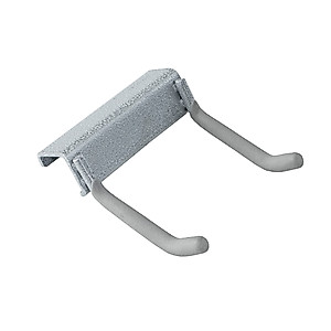 Garage Essentials 220861 64 Inch Wide Wall Mounted Utility Storage Organization Rack with 20 Inch Deep Top Shelf and 18 Hooks, White