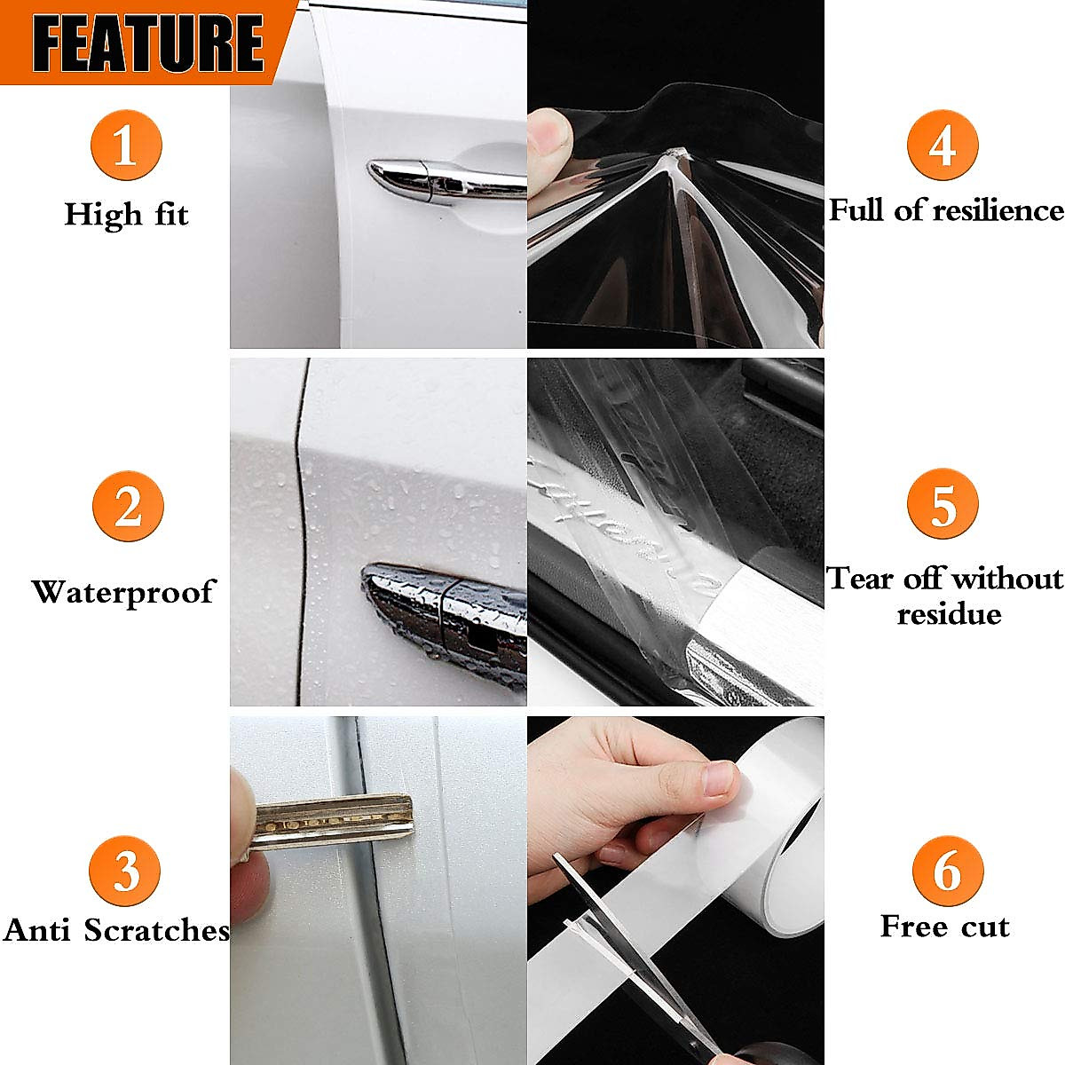 Universal Car Door’s Collision-Proof Strips Car Door Edge Guards Anti-Collision Adhesive Strip Invisible Transparent Bumper, Scratch-Resistant Body, Protect Car Door, Rear Bumper(33Ft x 2.8In)