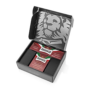 Proraso Nourishing Shaving Kit for Men | Gift Box with Skin Soothing Shaving Cream & After Shave Lotion with Sandalwood for Coarse, Curly Beards