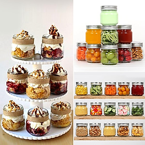 30 Pack Small Mason Jars 8 oz with Lids, Half Pint Canning Jars with 72 Free Labels, Regular Mouth Glass Jars for Canning, Preserving, Candle, DIY & Meal Prep