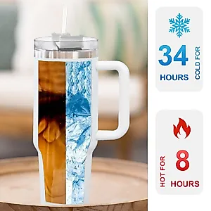 Catygift - Sunflower Style - Personalized Customized 40oz Tumbler - Camping Gift For Him, Her 40oz Tumbler With Handle Gift Ideas Handle Can Change Color