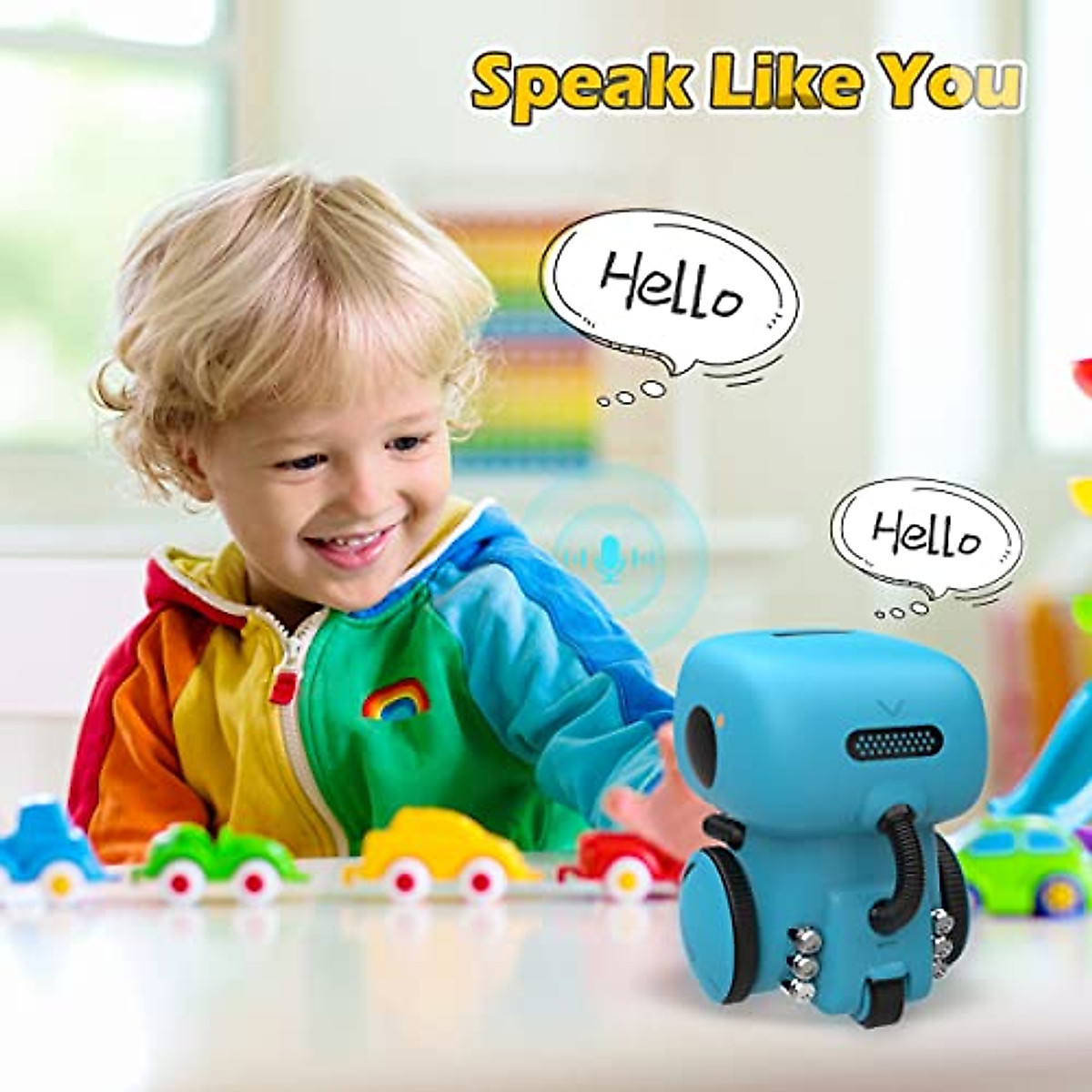 KaeKid Robots for Kids, Interactive Smart Robotic with Touch Sensor, Voice Control, Speech Recognition, Singing, Dancing, Repeating and Recording, Robot Toy for 3 4 5 6 7 8 Year Old Boys Girls