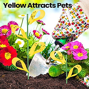 150 Pack Sticky Houseplant Traps Stakes Yellow Insect Trap Fungus Gnat Sticky Trap for Indoor Outdoor Garden Houseplant Fungus Gnat Fruit Flies Mosquito