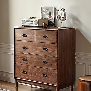 HOMOTEK 6 Pack Drawer Bin Cup Pulls Dresser Pulls for Cabinets Oil Rubbed Bronze - 3 Inch Hole Centers Furniture Handles,Kitchen Cabinet Hardware