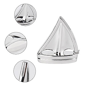 12 Pack Nautical Place Card Holder – Silver Sailing Ship Design, Metal Table Number Name Card Photo Holders for Beach Weddings, Coastal Parties, Nautical Themed Events