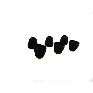 3 Pairs Black Double Flange Silicone Earbuds EarTips 5mm Connector for Beats by dre Powerbeats 2 Wireless Sennheiser IE6 IE7 IE8 Earphones