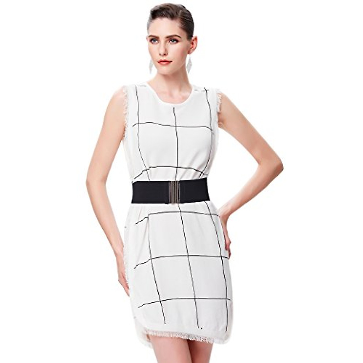 Grace Karin® Women's Fashion Waist Belt Stretch Dress Metal WaistBand L CL409-1