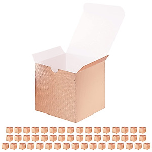 ROSEGLD 10 Gift Boxes 9.5x6.5x4 Inches, Gift Boxes with Lids, Rose Gold Gift Boxes, Bridesmaid Proposal Boxes for Light Weight Gifts (Glossy Rose Gold with Grass Texture)