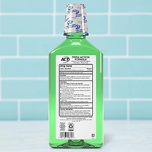 ACT Total Care Zero Alcohol Anticavity Fluoride Mouthwash 33.8 fl. oz. (Pack of 3) Fresh Mint