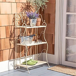 SAFAVIEH PAT5022A Outdoor Collection Torus Pearl White 3-Tier Shelf