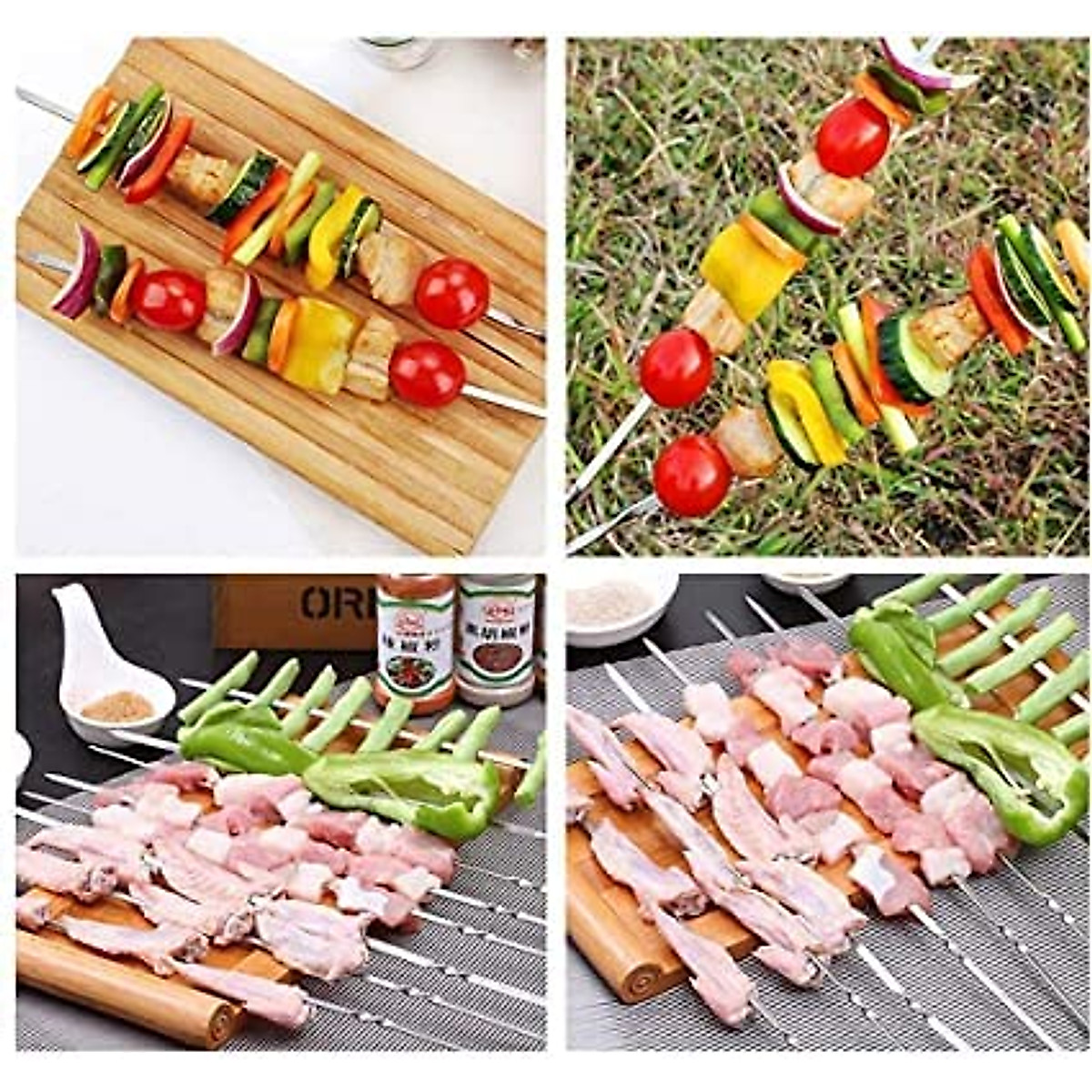 GEICO-MASTER Nano Portable Folding Outdoor Barbeque Charcoal & Gas BBQ Grill Oven GI Steel + 2 Nos of BBQ Still Needles with Wooden Handle(Kitchen Tools/Chhota Tandoor Stand)