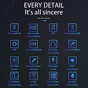 CALIDAKA Bluetooth Mini Sound Mixer Board Live Sound Card for Live Streaming Voice Changer Sound Card with Sound Effects, Audio Mixer for Music Recording Karaoke Singing Broadcast