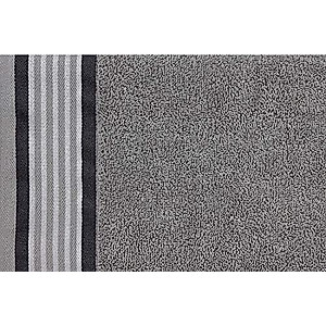 CASA COPENHAGEN, Designed in Denmark, 550 GSM, 12x12 Inches, Washcloths Towels, Set of 24 Towels, Super Soft and Absorbent, Egyptian Cotton Towels for Bathroom & Kitchen - Silver Grey and Dark Grey