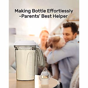 Grownsy Baby Formula Mixer Pitcher 32OZ, Magnetic Charging Electric Formula Mixing Pitcher, Auto Mixing for Formula Powder, Breastmilk, Without Air Bubbles or Lumping, BPA Free, Easy to Clean
