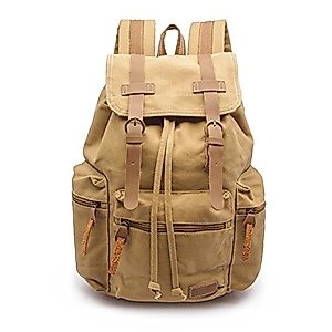 Sweetbriar Vintage Canvas Backpack, Tan - Protects Laptops up to 15.6 Inches