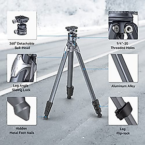 SmallRig Lightweight Travel Tripod AP-01 with Compact Structure, 360° Ball Head, Quick Release Plate, Travel Bag, Load up to 33 lbs/15 kg, for Canon for Nikon for Sony for DSLR-3987