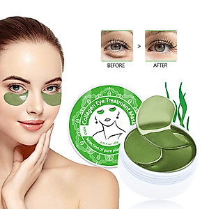 DELISOUL Collagen Under Eye Patches,Seaweed Eye Mask,Under Eye Pad For Dark Circles And Puffiness,Eye Gel Treatment Masks for Puffy Eyes,Under Eye Bags,Anti Wrinkle,Improve and Firm Eye Skin
