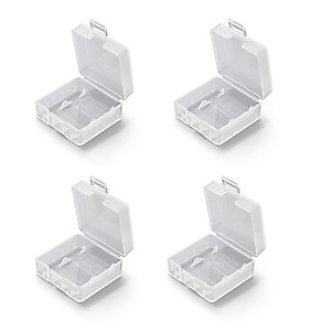 Plastic Battery Hoders for 2 Slots 18350 Battery,18350 Battery Organizer Storage Case 4 Pack